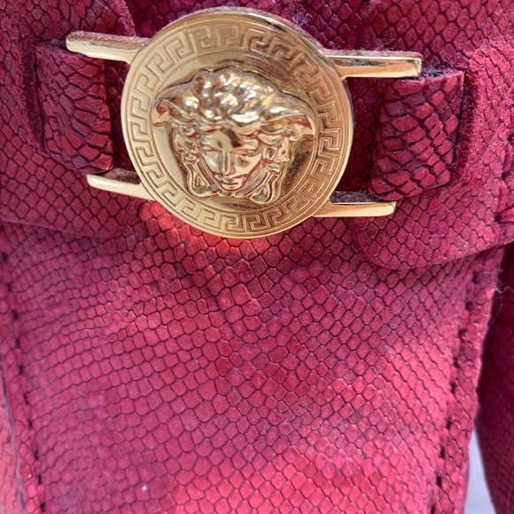 Versace | Shoes | Brand New Versace Red Snake Skin Like Loafers | Poshmark